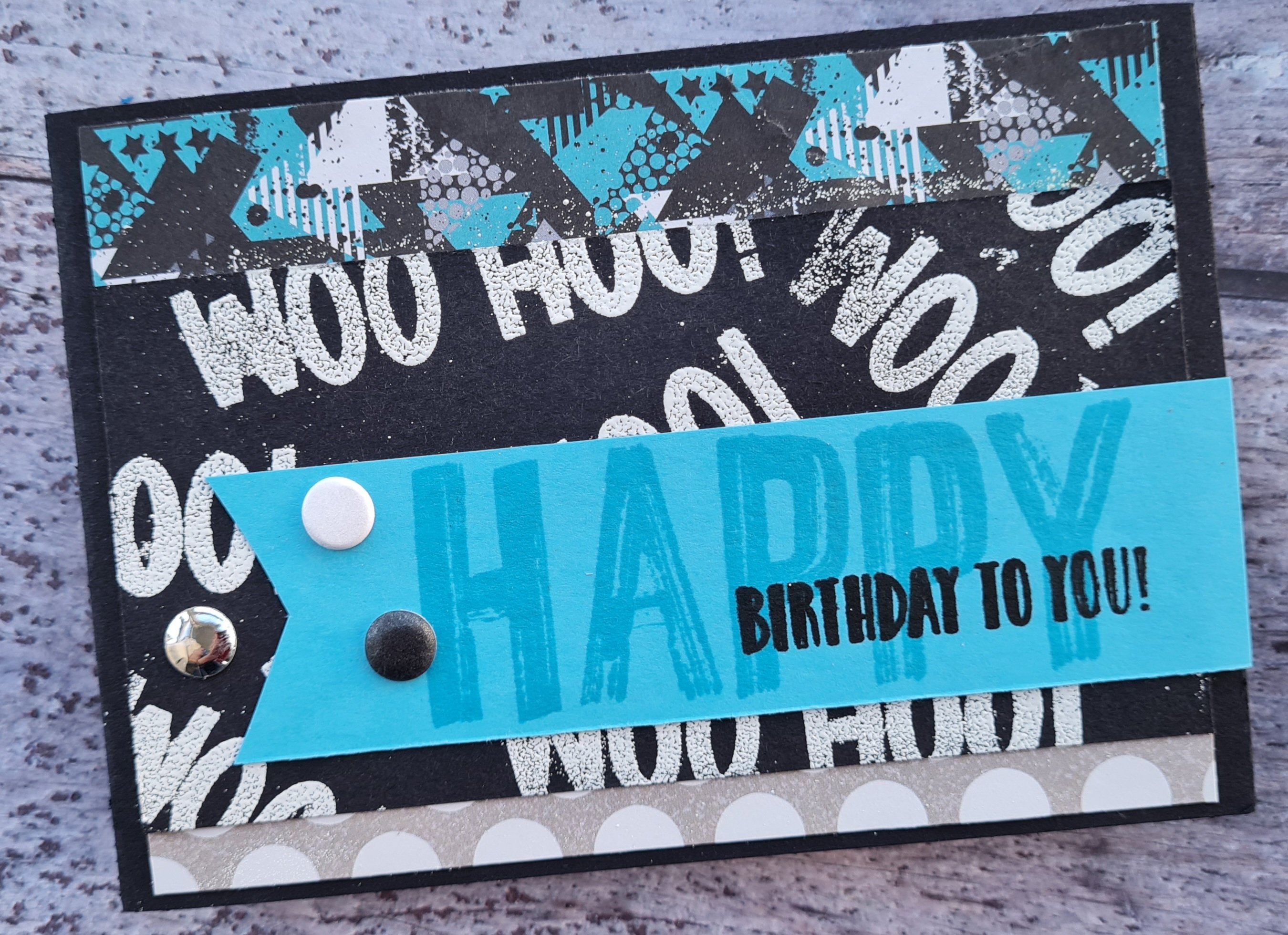 Funky card with scraps – Inkyfingeredcat